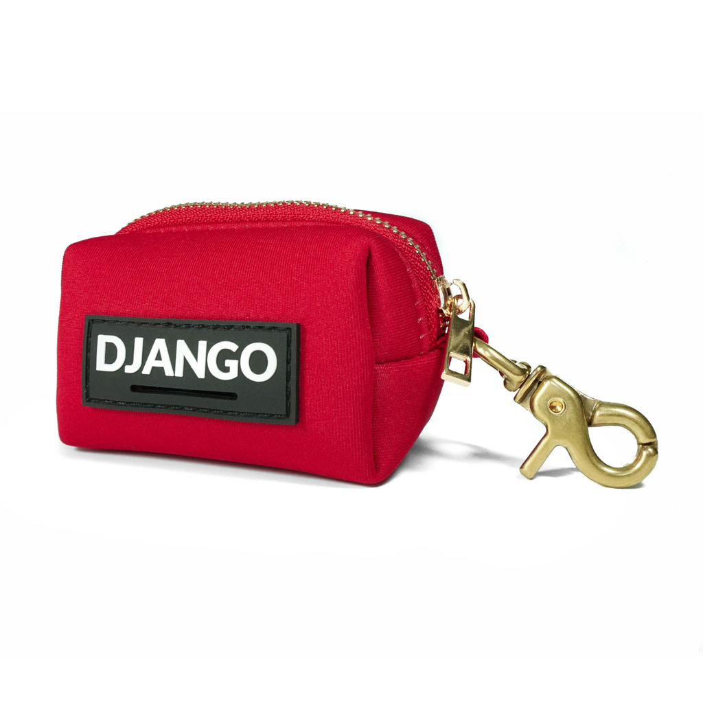 DJANGO Dog Waste Bag Holder in Crimson Red - djangobrand.com