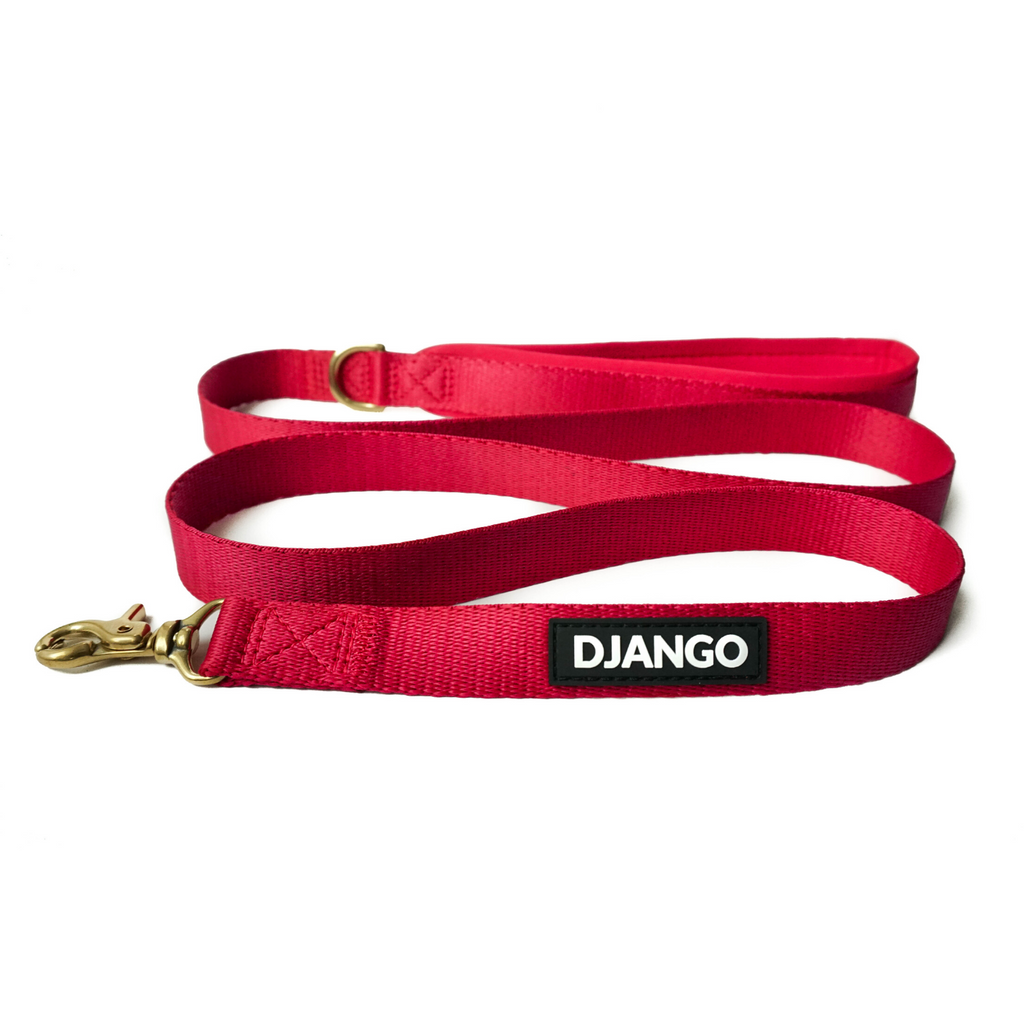 DJANGO Adventure Dog Leash in Crimson Red - djangobrand.com